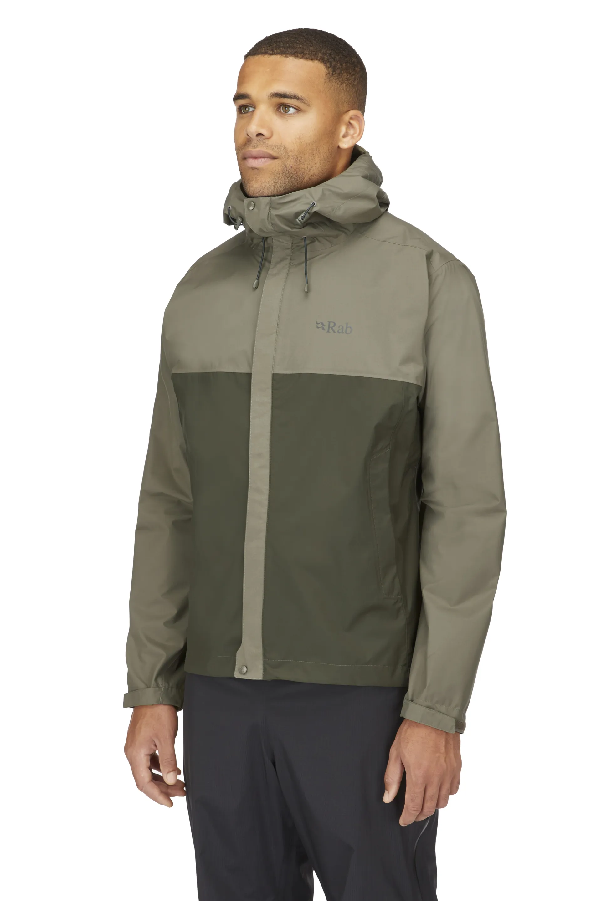 Rab Mens Downpour Eco Jacket Light Khaki/Army