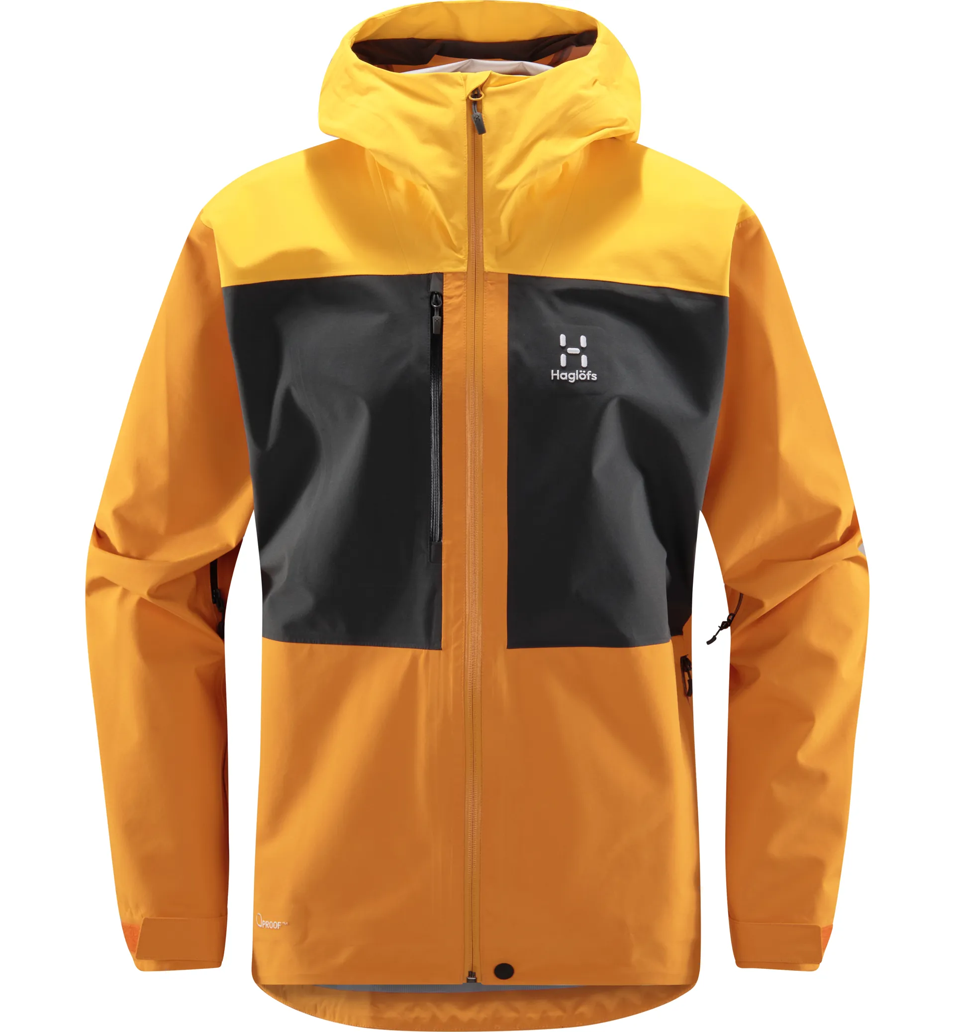 Haglofs Mens Front Proof Packable Waterproof Jacket Yellow