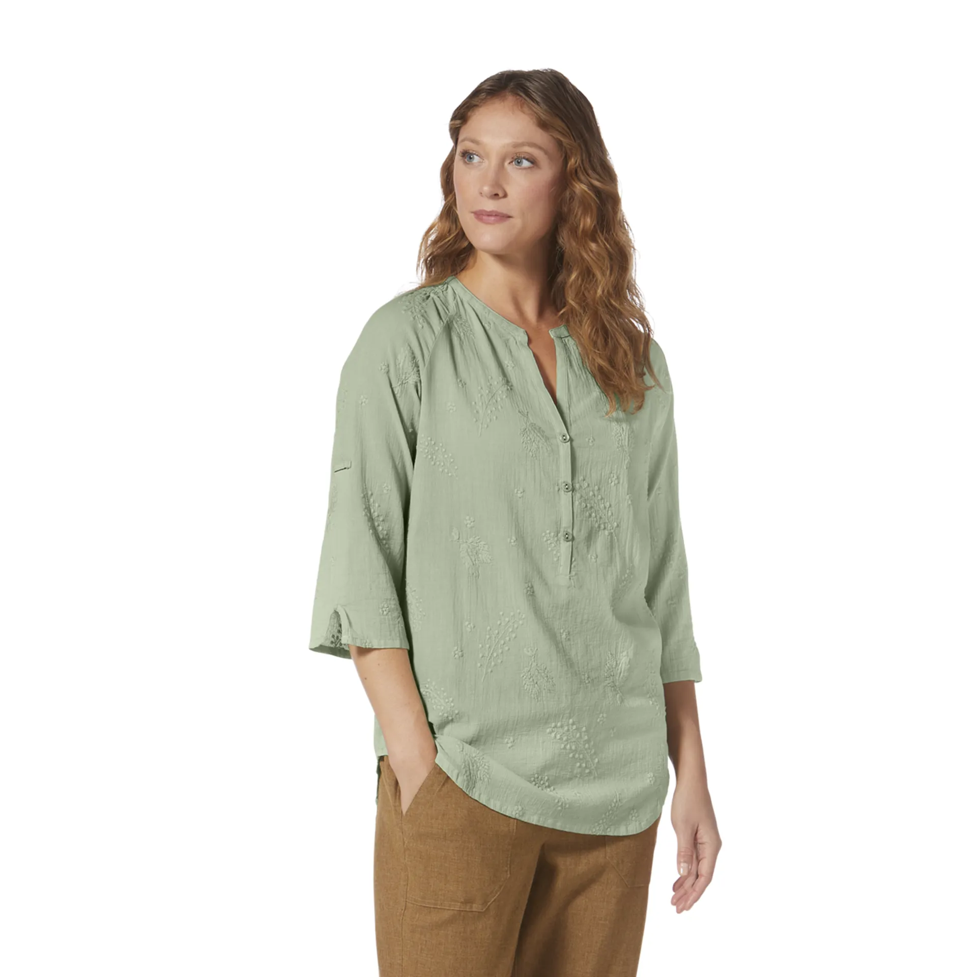 Royal Robbins Women's Oasis Tunic II 3/4 Sleeve Laurel Green