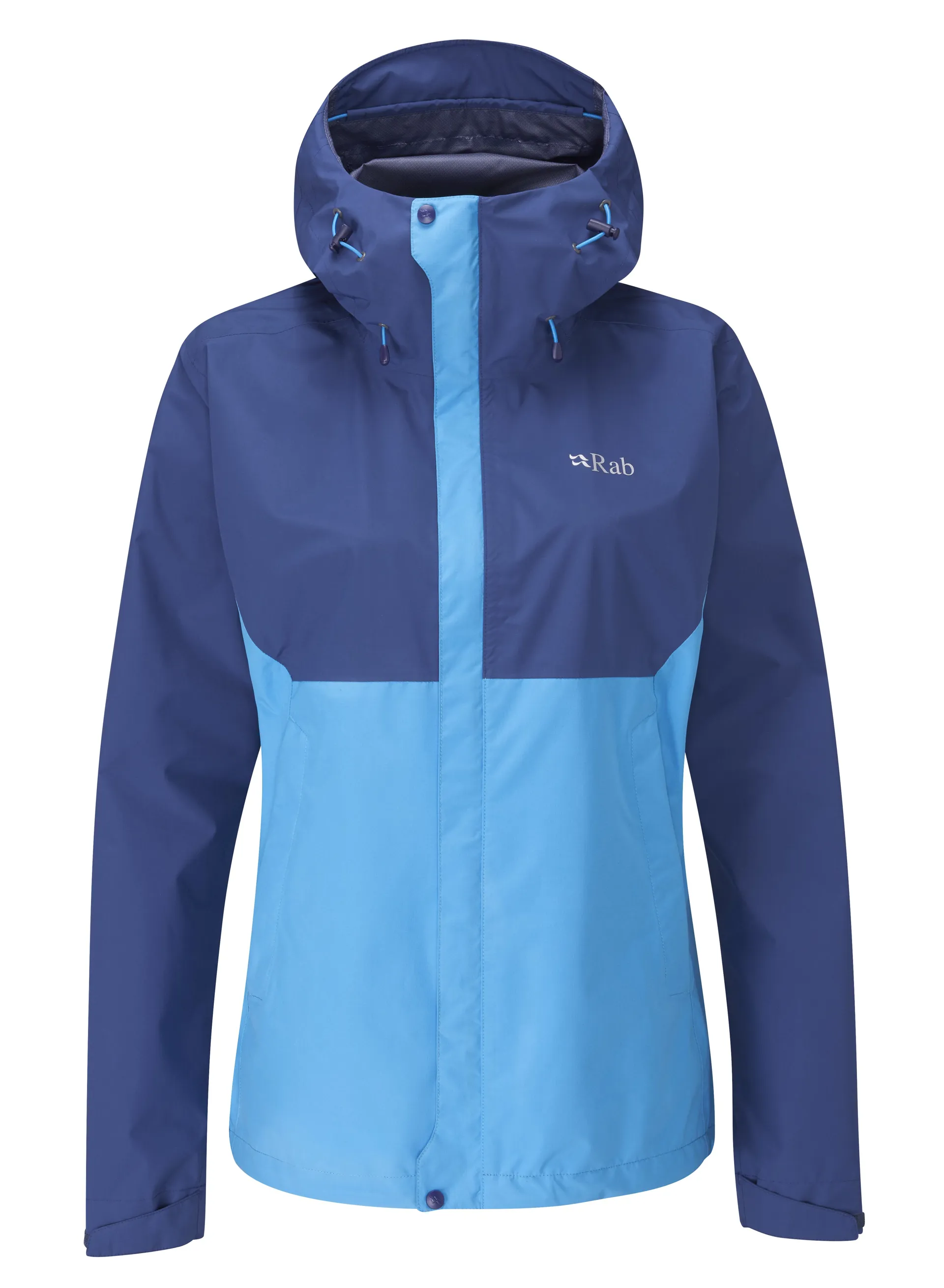 Rab Womens Downpour Eco Jacket Nightfall Blue / Alaska Blue