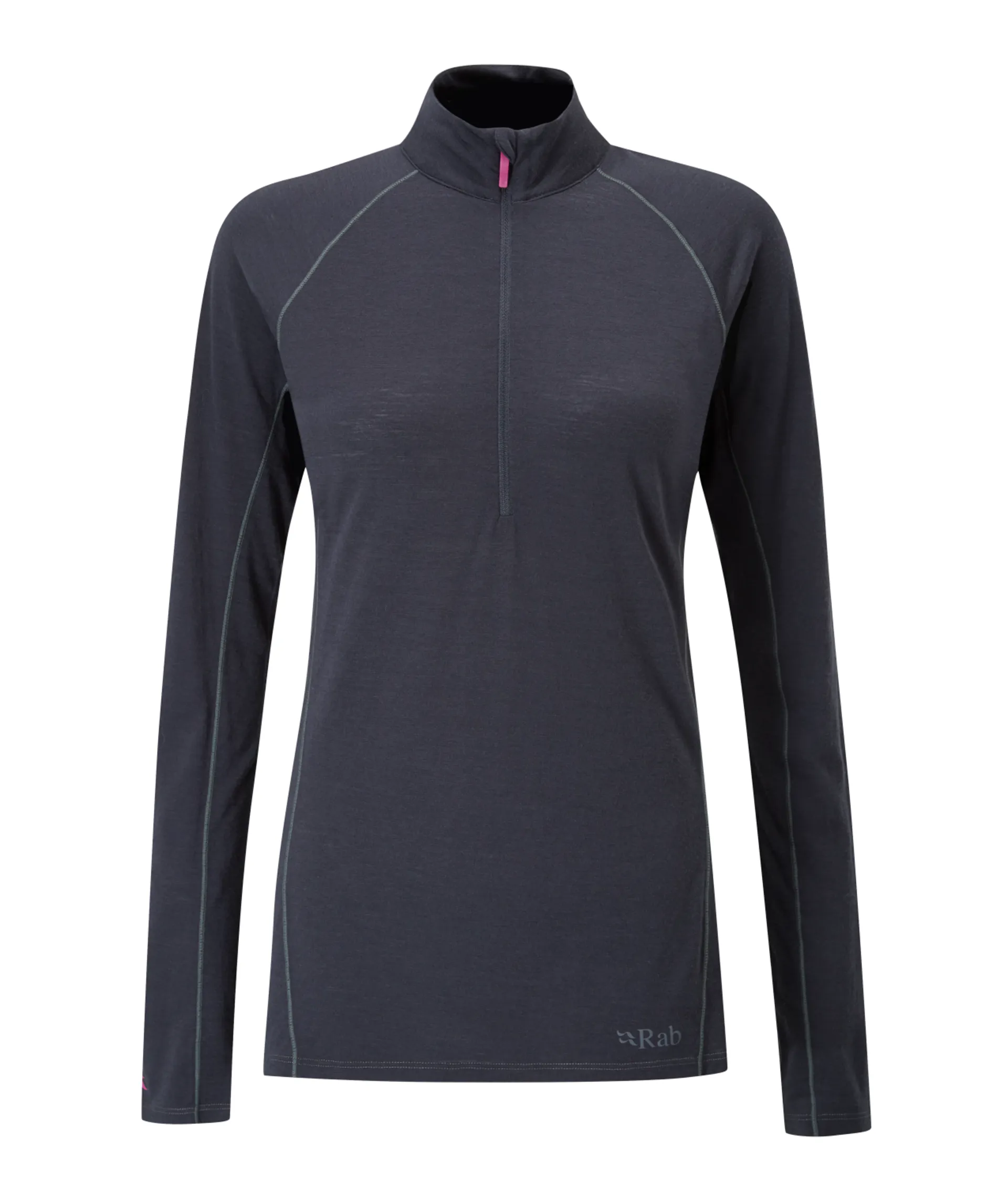 Rab | Womens | Merino 120 | LS Zip | Ebony
